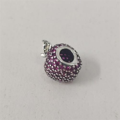 Pandora Sterling Retired 925 Charm Red Pave Apple CZ Stone | eBay UK