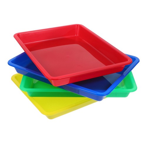 4 Pcs Rectangular Tray Painting Trays for Kids Preschool Activity ...