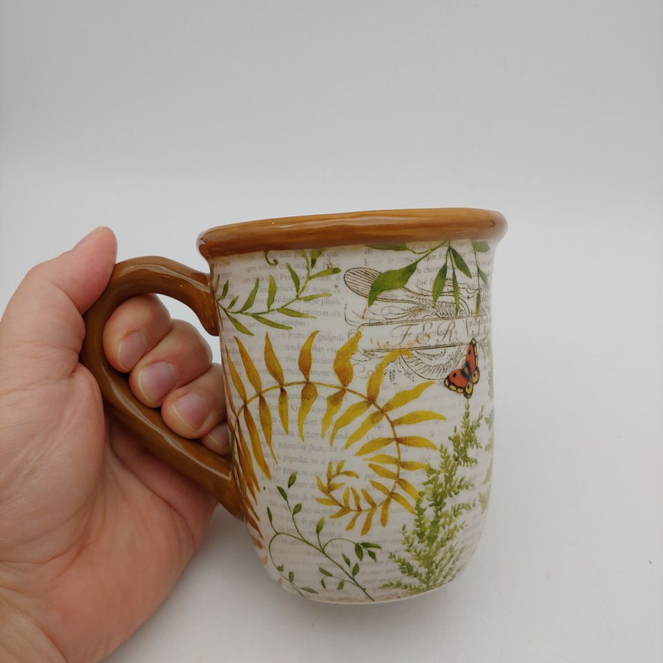Susan Winget Studio Shop Tea Coffee Mug - 16oz Large Plants Butterfly ...