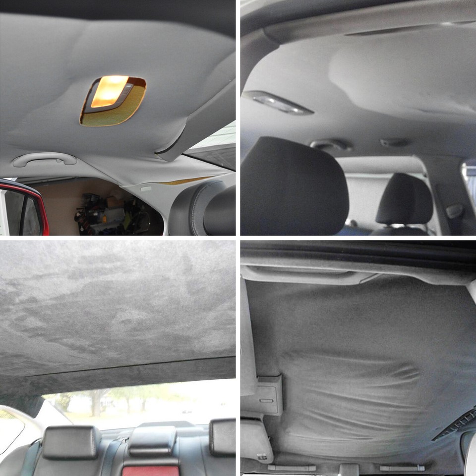 3M Grey Soft Velour Automotive Headliner Fabric Sponge Back Easy ...