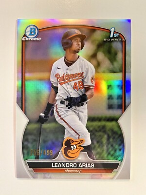 Leandro Arias 2023 Bowman Refractor 1st Chrome /499 Orioles #BCP-84 | eBay