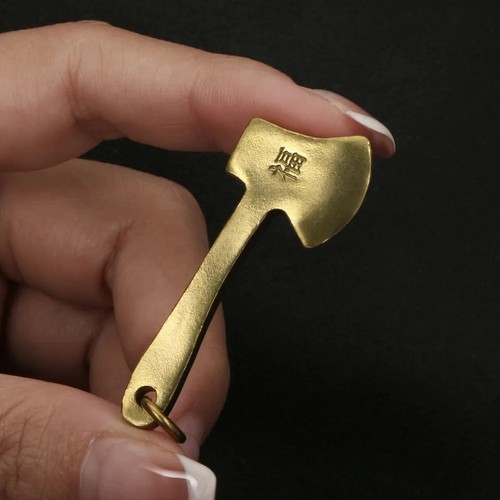 Solid Brass Axe Keychain Pendant Figurine Statue Home Ornament ...