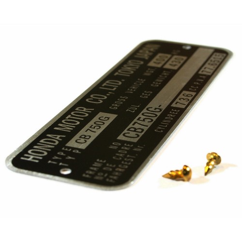 Honda CB 750 Four F2 Typenschild Aluminium + Nieten Vin Plate Type ...