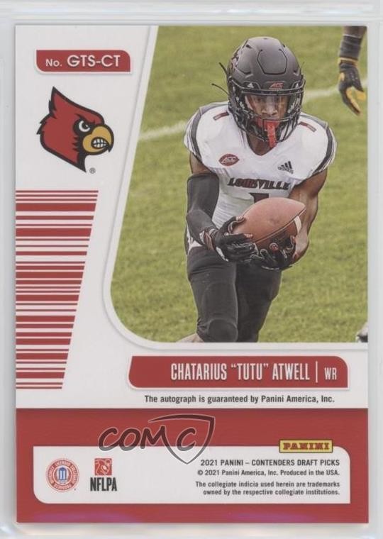 2021 Panini Contenders Draft Picks Cracked Ice /23 Tutu Atwell Rookie ...