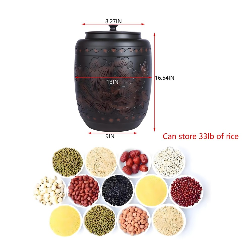 Ceramics Rice Jar - Ceramic Rice Container Large Food Storage Canister ...