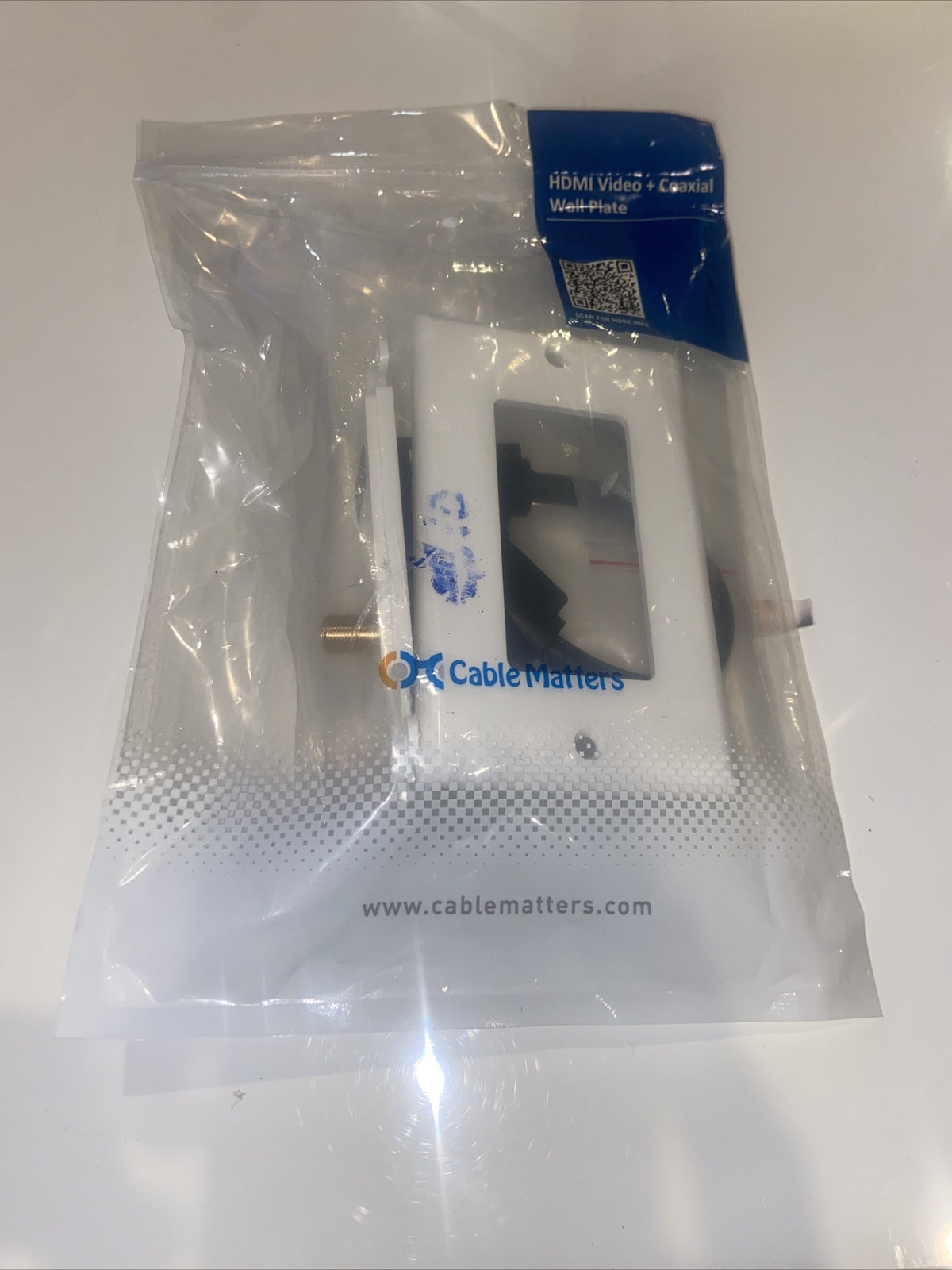 Ethernet HDMI Coaxial Coax Wall Face Plate Connector 1 Gang Mount ...