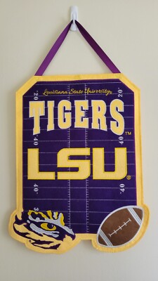 LSU Tigers College Football Wall Hanger Over The Door Felt Sign Decor ...