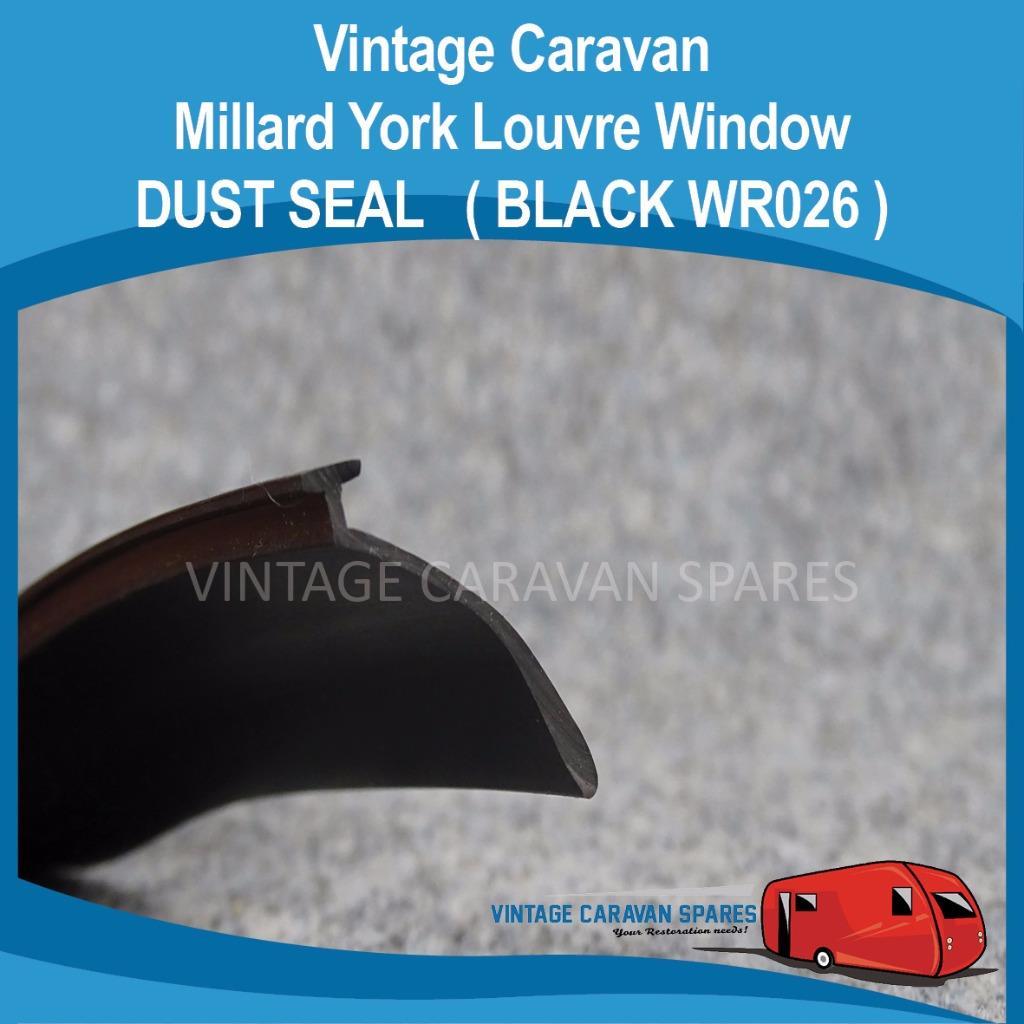 Millard York Louvre Window DUST SEAL Frame Rubber ( BLACK WR026 ...