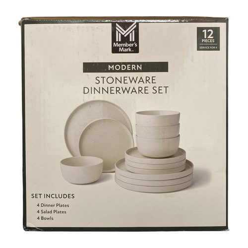 MM Modern Durable Semi-Matte Stoneware Dinnerware Set, 12 Piece | eBay