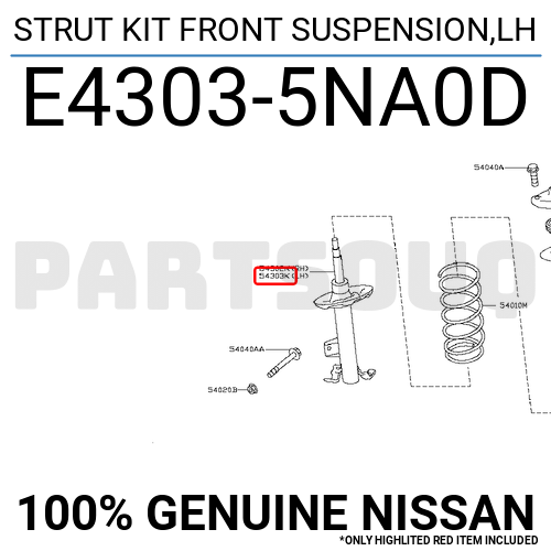 E43035NA0D Genuine Nissan STRUT KIT FRONT SUSPENSION,LH E4303-5NA0D | eBay