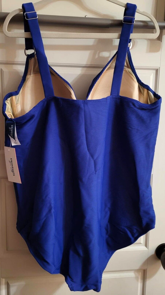 Royal Blue One-Piece Underwire Swimsuit with Adjustable Straps Size 26 ...
