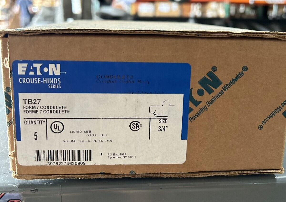 Eaton Crouse Hinds TB27 - TB Shape 3/4" Condulet Conduit Outlet Body ...