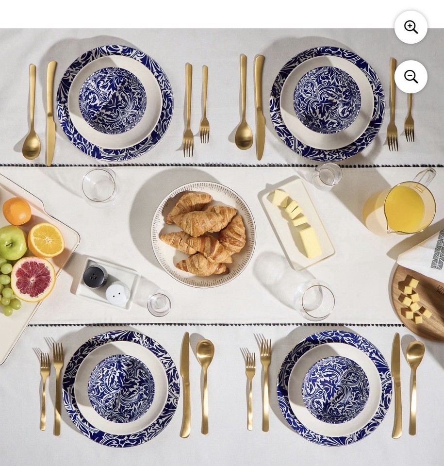 Dinner Wares Set Blue And White | eBay