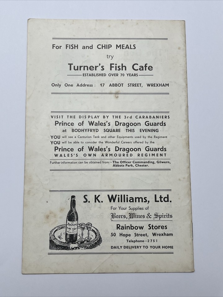 1960 Wales vs Ireland Programme | eBay