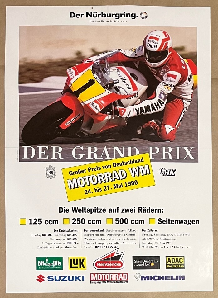 Moto Poster 1990 Moto German Grand Prix Motorcycle Race Motorrad Wm ...