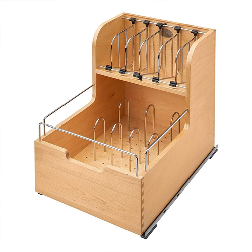18" Divided Storage Bin for Kitchen or Bathroom Cabinets, Food Storage ...