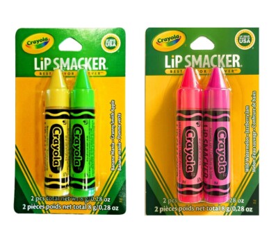 Lip Smacker Crayola Crayon Flavored Lip Balm Duo Set x 2packs | eBay
