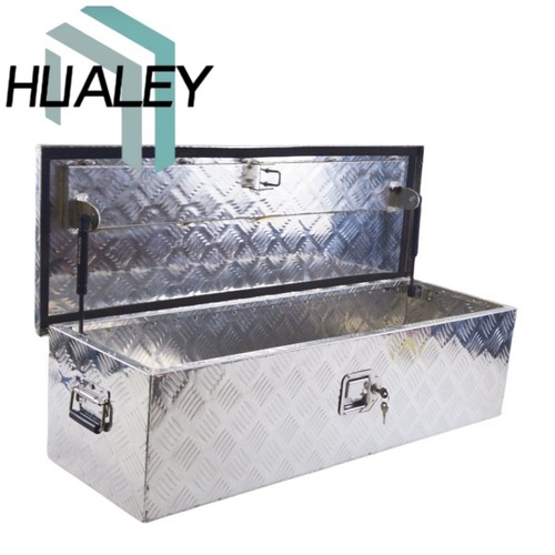 39"X13"X10" PICKUP TRUCK TRUNK BED TOOL BOX TRAILER STORAGE+LOCK CHROME ...