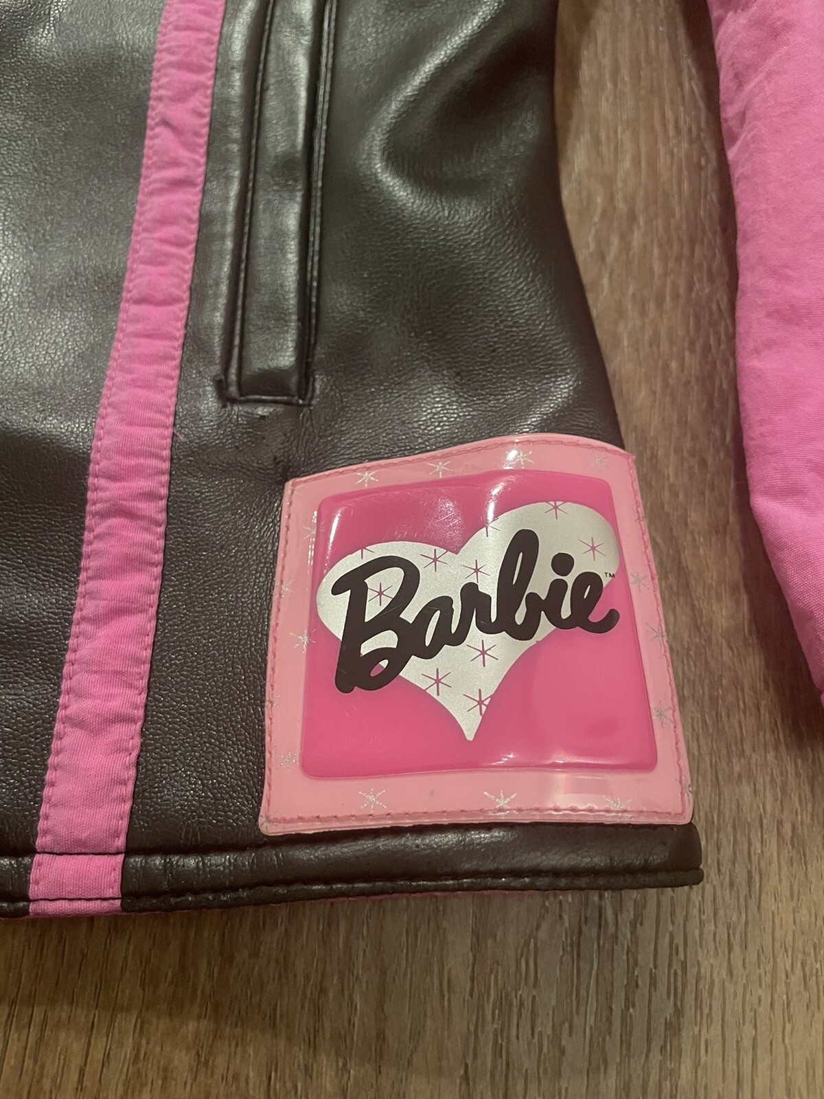 Vintage Barbie Motorcycle Pink Girls Jacket Barbie Si… - Gem