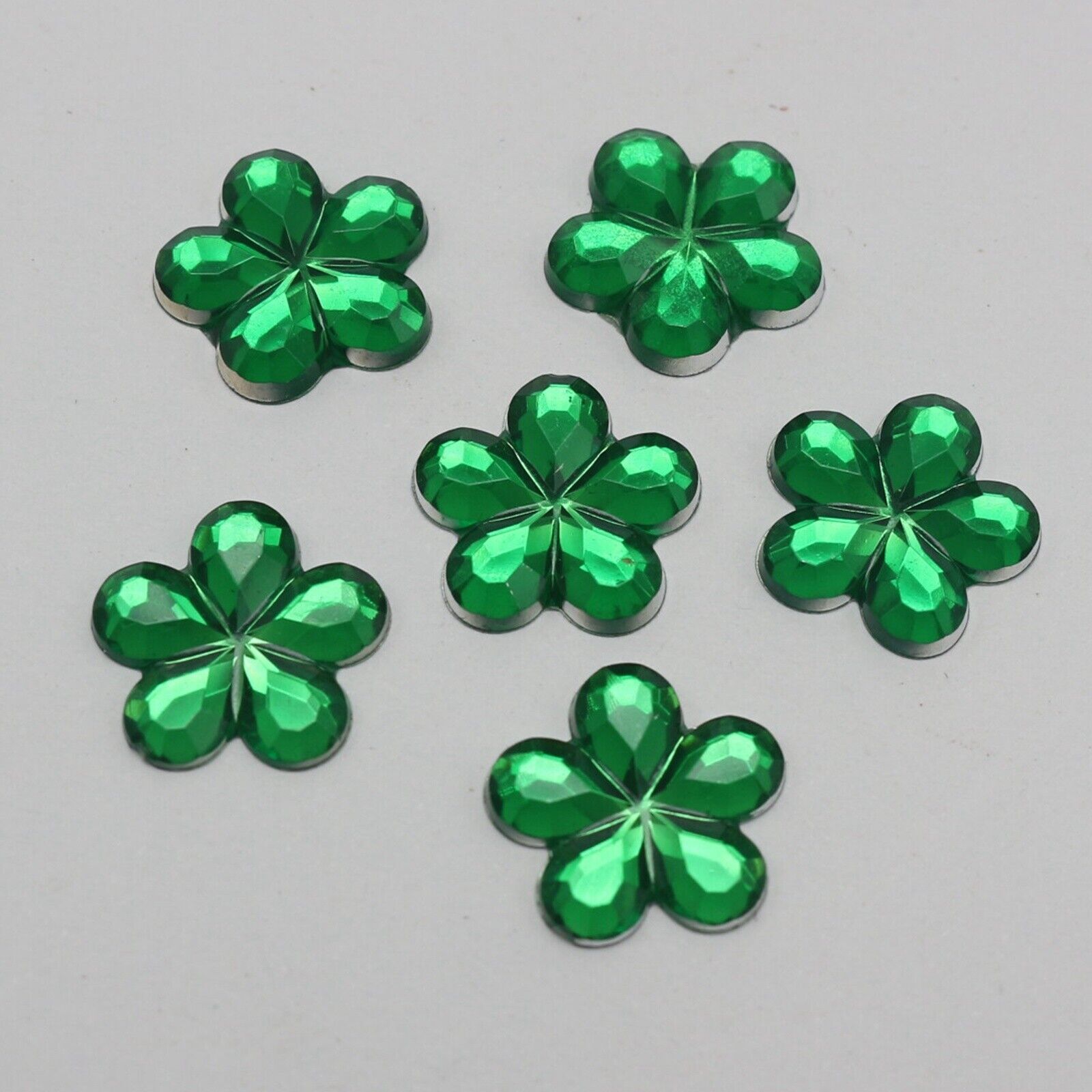200 Acrylic Flatback Flower Rhinestone Gem 15mm Various Color DIY ...