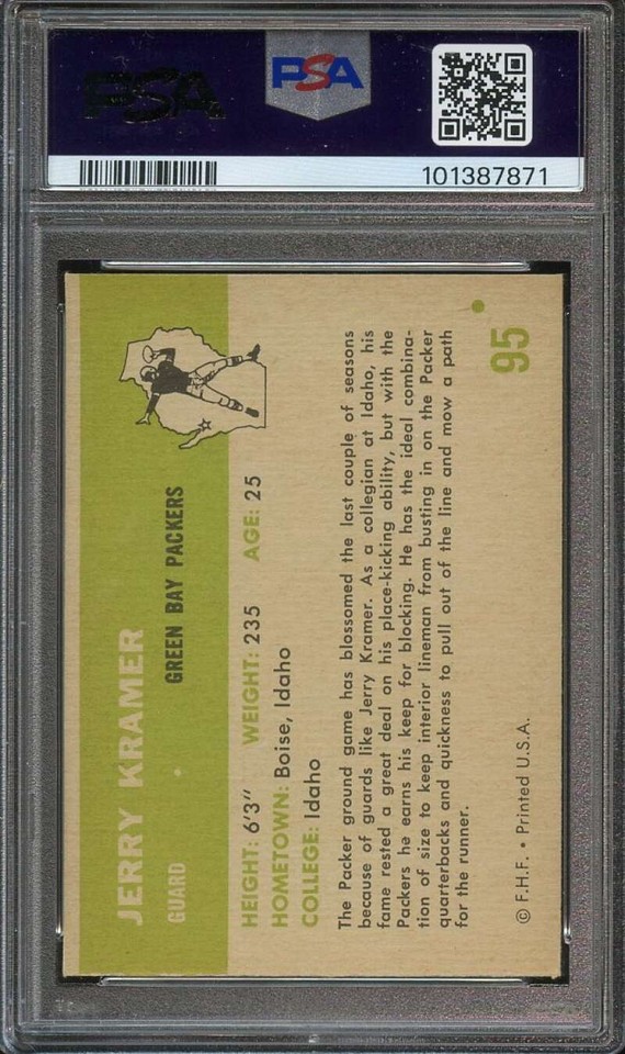 1961 Fleer #95 Jerry Kramer PSA 8.5 Packers HOF *ADT6511 | eBay