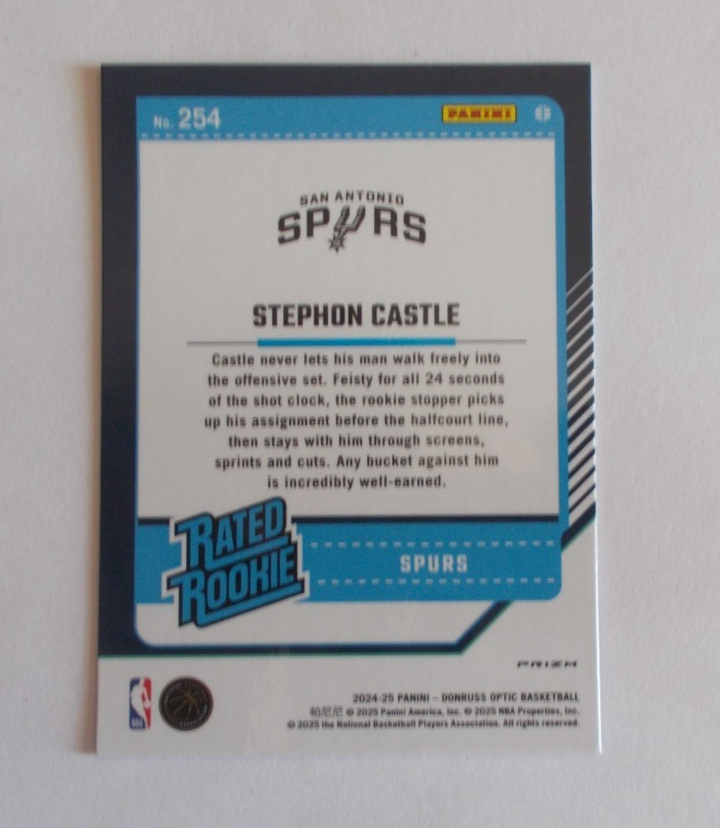 2024-25 Donruss Optic Basketball Stephon Castle Rated Rookie Purple ...