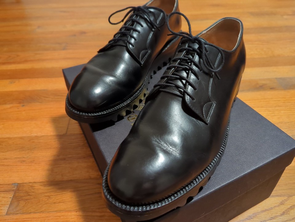 Yuketen Plain Toe w/Ripple Sole - Size 11 - Smooth Black Leather | eBay