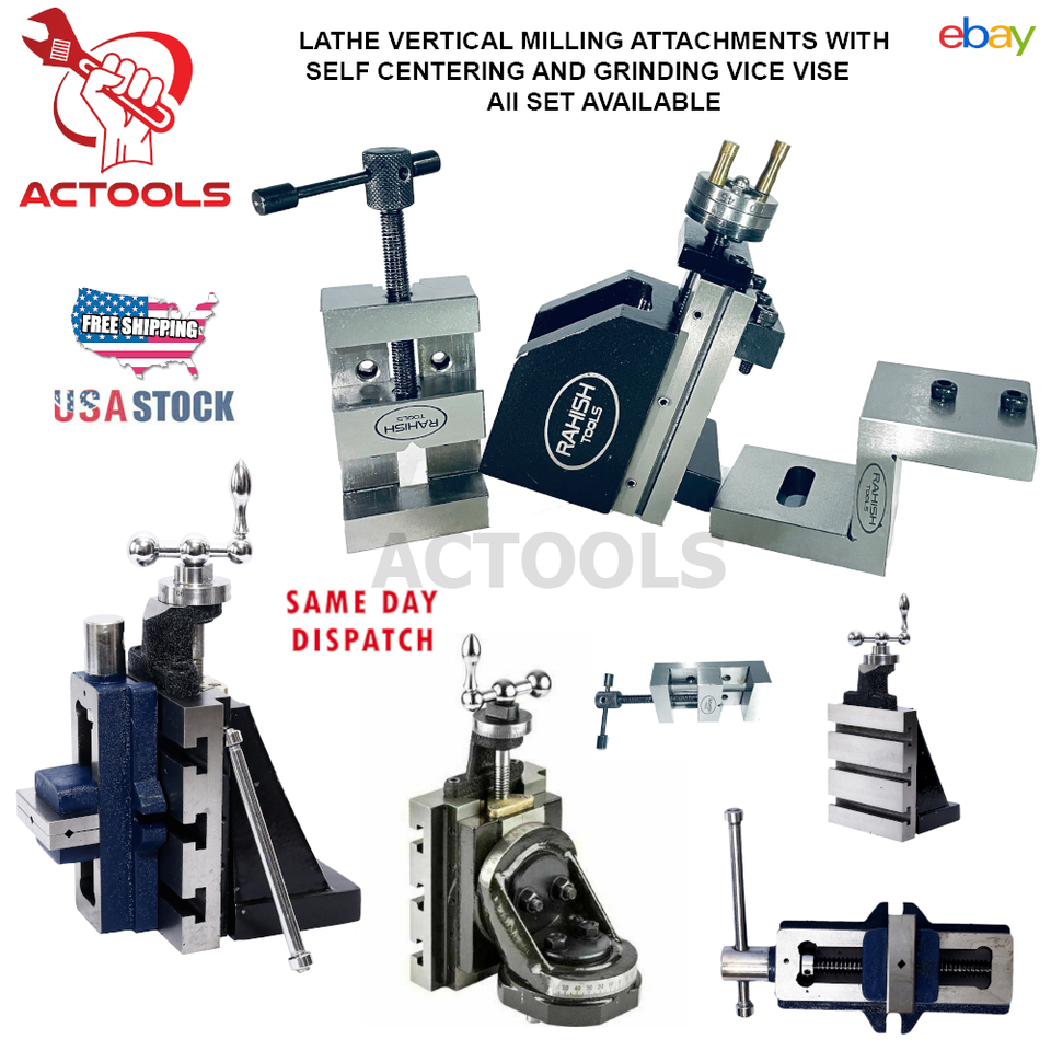 NEW Lathe Milling Vertical Attachments With Grinding Vice Vise Self ...