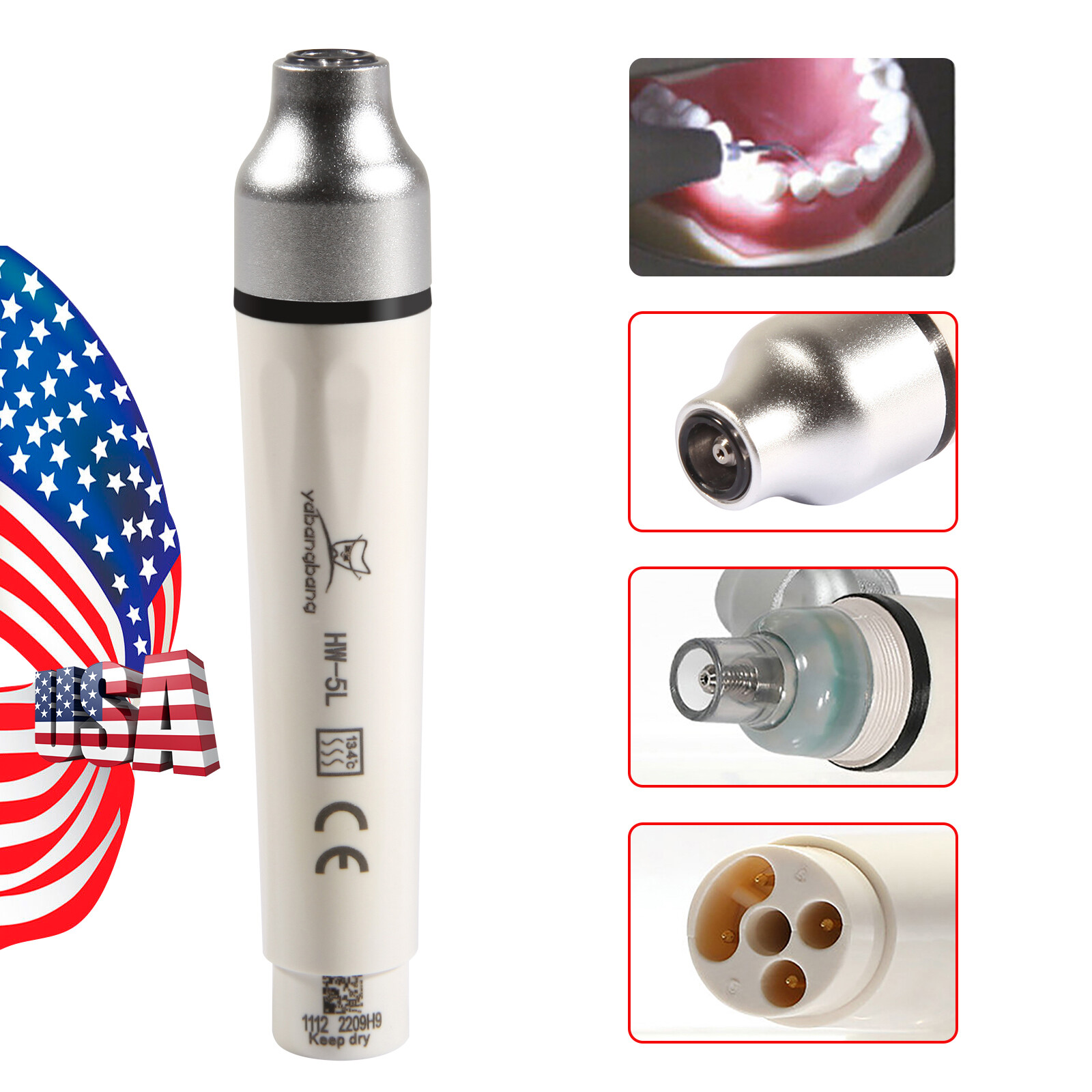 Dental LED Ultrasonic Scaler Piezo Handpiece HW-5L For LED EMS ...