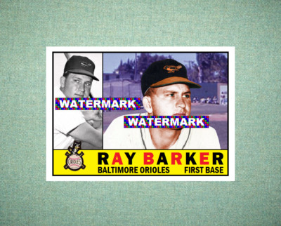 Ray Barker Baltimore Orioles 1960 Style Custom Baseball Art Card | eBay