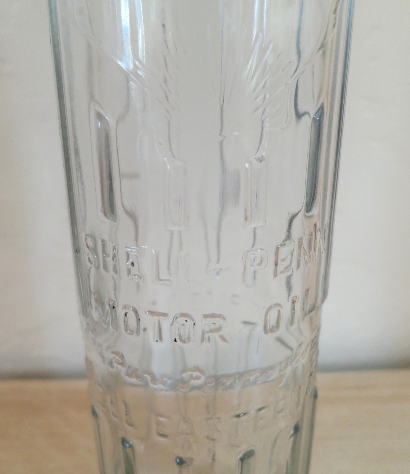 VINTAGE EMBOSSED SHELL OIL / SHELL-PENN MOTOR OIL GLASS QUART BOTTLE | eBay