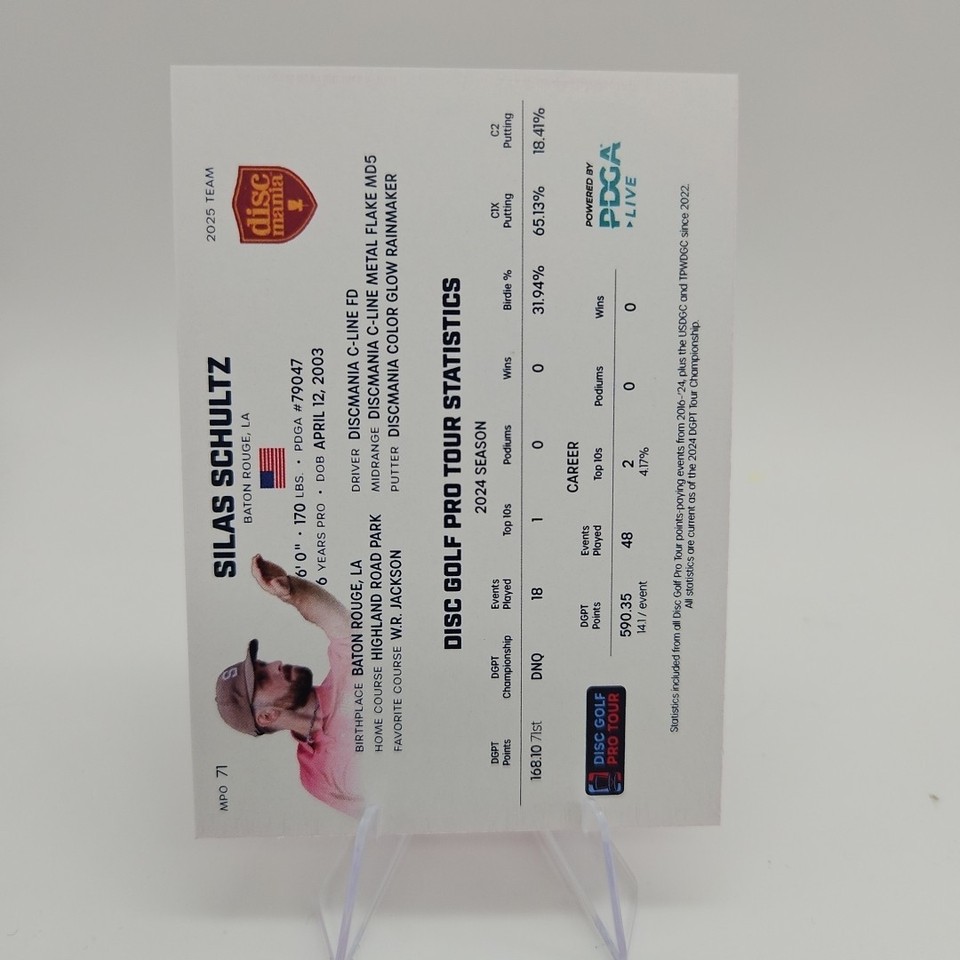 2025 DGPT MPO #71 Silas Schultz - Discmania | eBay