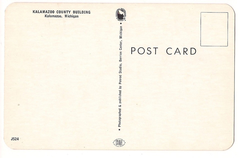 Kalamazoo COUNTY BUILDING MICHIGAN MI Round Corners POSTCARD Government ...