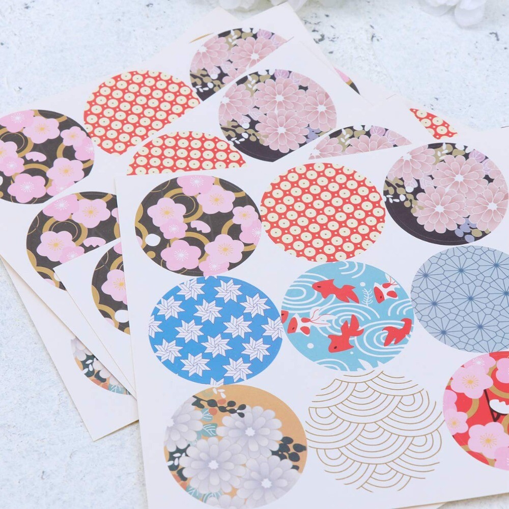 90PCS 9 Patterns Envelope Seals 10 Sheets Packing Labels Gift Boxes ...