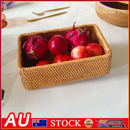 Handmade Rattan Basket Household Food Cosmetic Storage Box for Cake ...