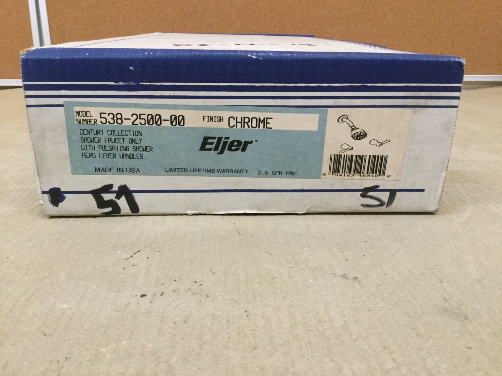 ELJER 538-2500-00 2 HANDLE SHOWER FAUCET, LEVER HANDLES, POLISHED ...