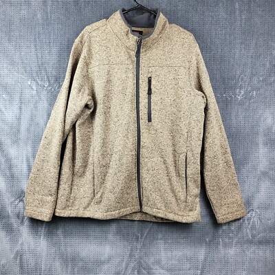 Swiss Tech Full Zip Fleece Long Sleeve Jacket Men's Large (42/44) Taupe ...