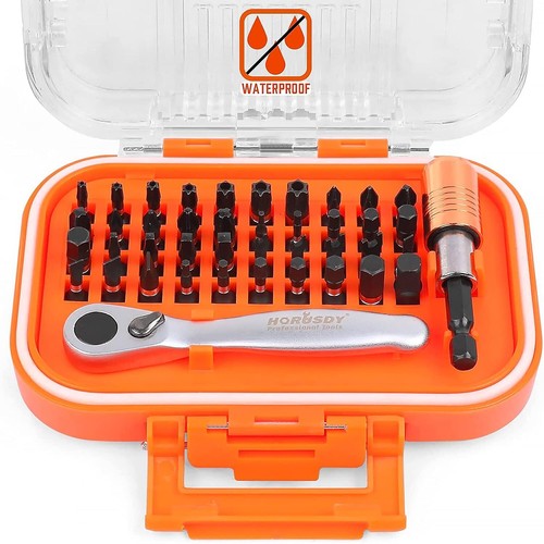 SEDY 42-Pieces Mini Ratchet Screwdriver and Bit Set, Waterproof Case 1/ ...