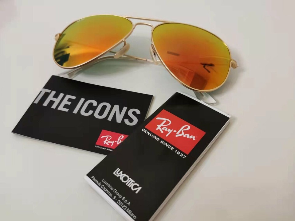 RAY-BAN RB3026, aviator sunglasses , Gold Frame,62mm Red Lens | eBay