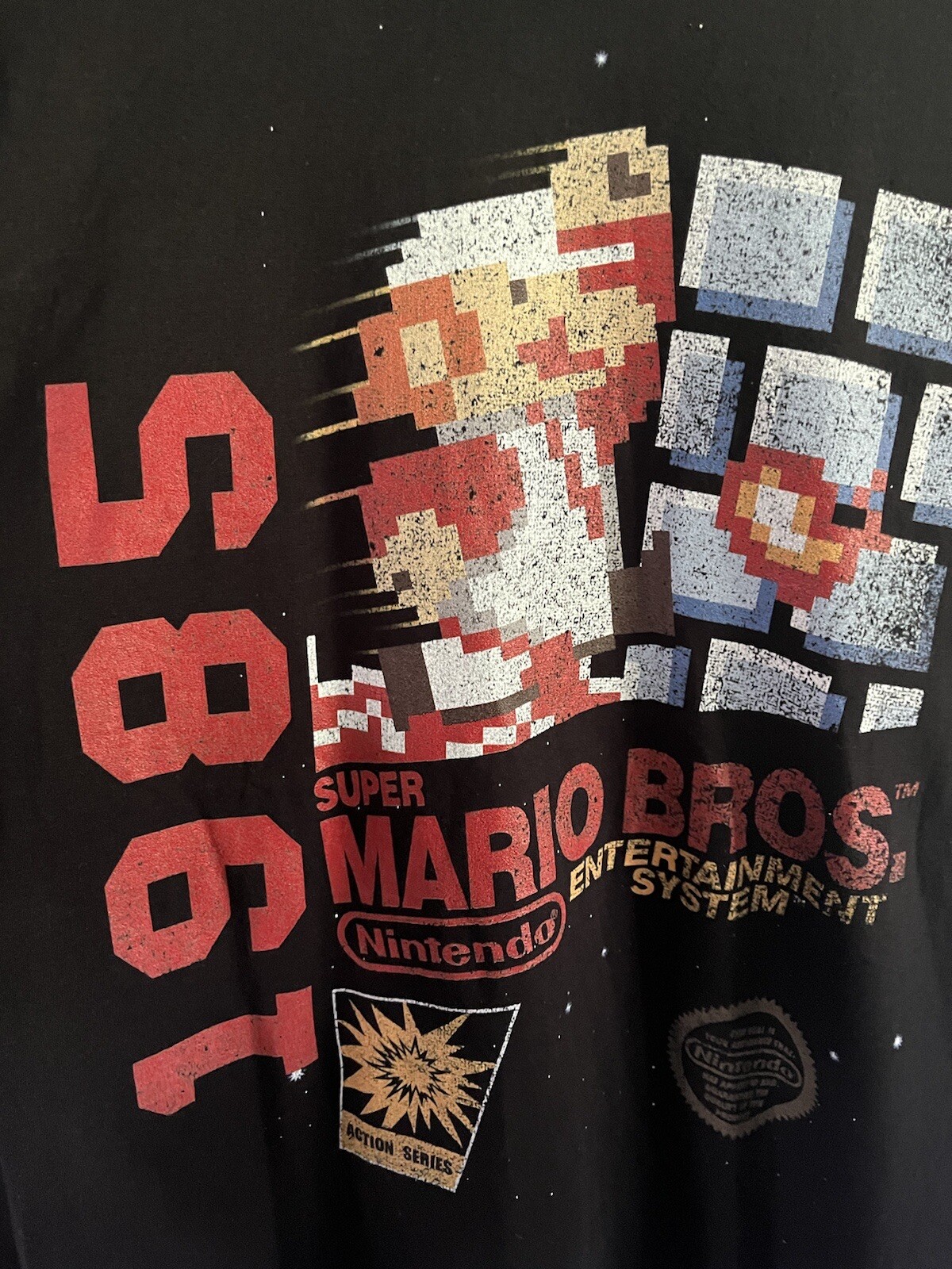 Retro Mario Bros Box 1985 T-shirt Black - Gem