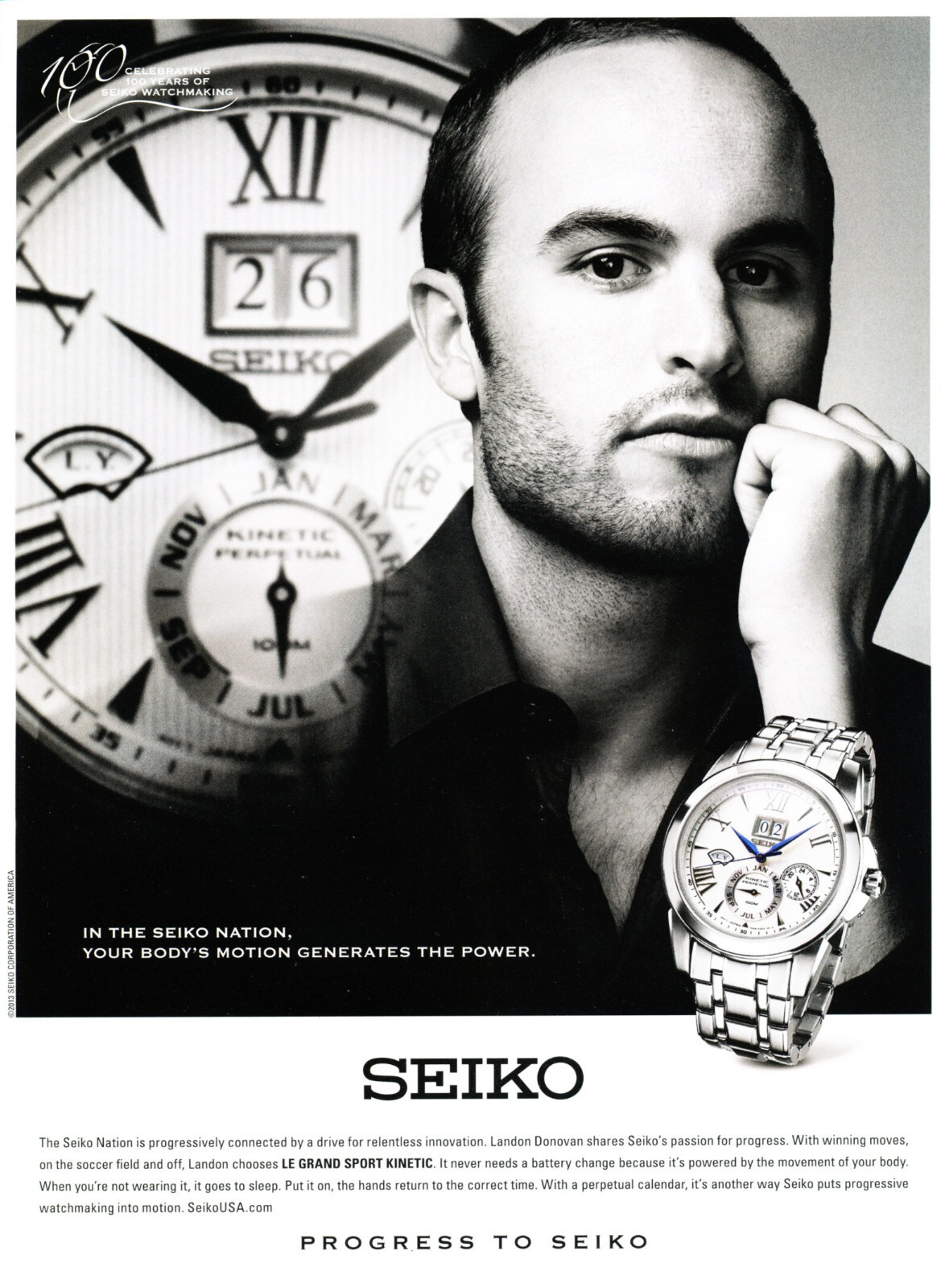 SEIKO WATCH MAGAZINE promo ad #23 2013 "NOT A WATCH" LANDON DONOVAN | eBay