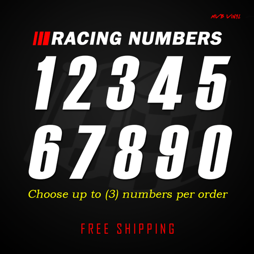 Racing Numbers Vinyl Decal Sticker | Dirt Bike Plate Number BMX ...
