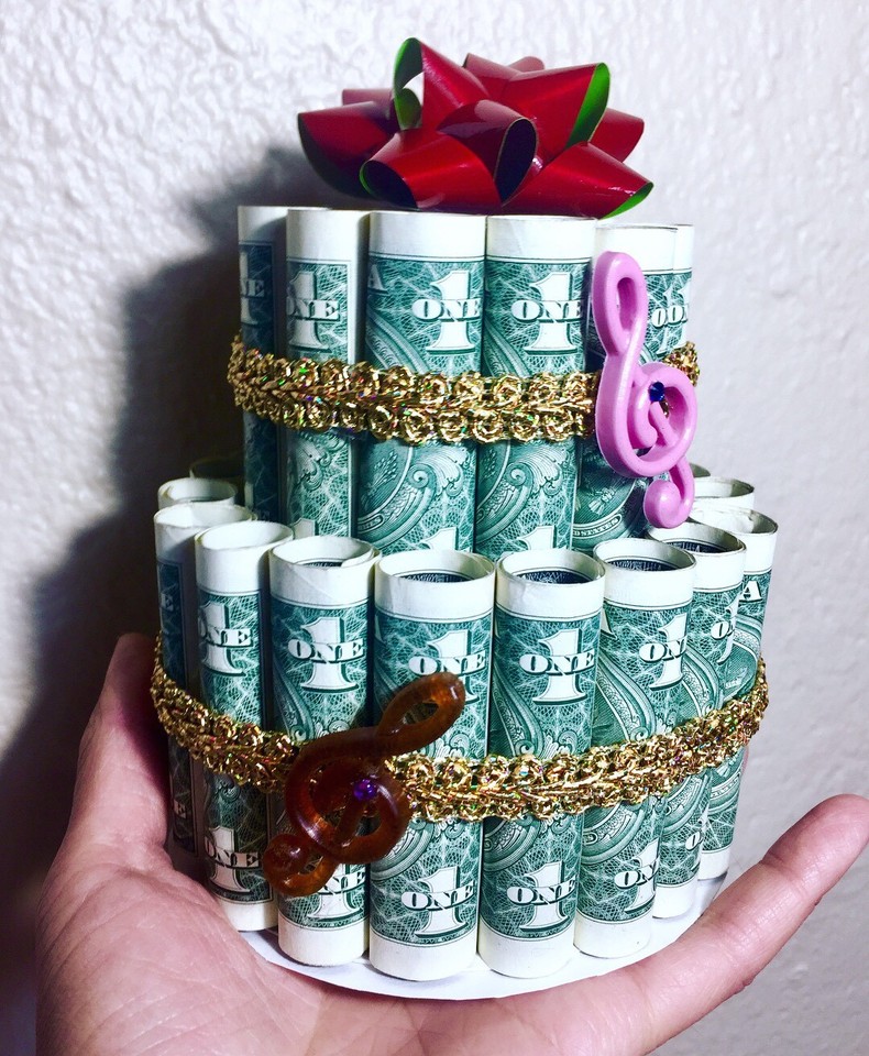 Money cake US dollar bill Origami Cash art personalized gift birthday ...