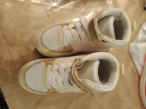 new Girls gold high tops tennis Shoes Kids Casual Sneaker Size 13 | eBay