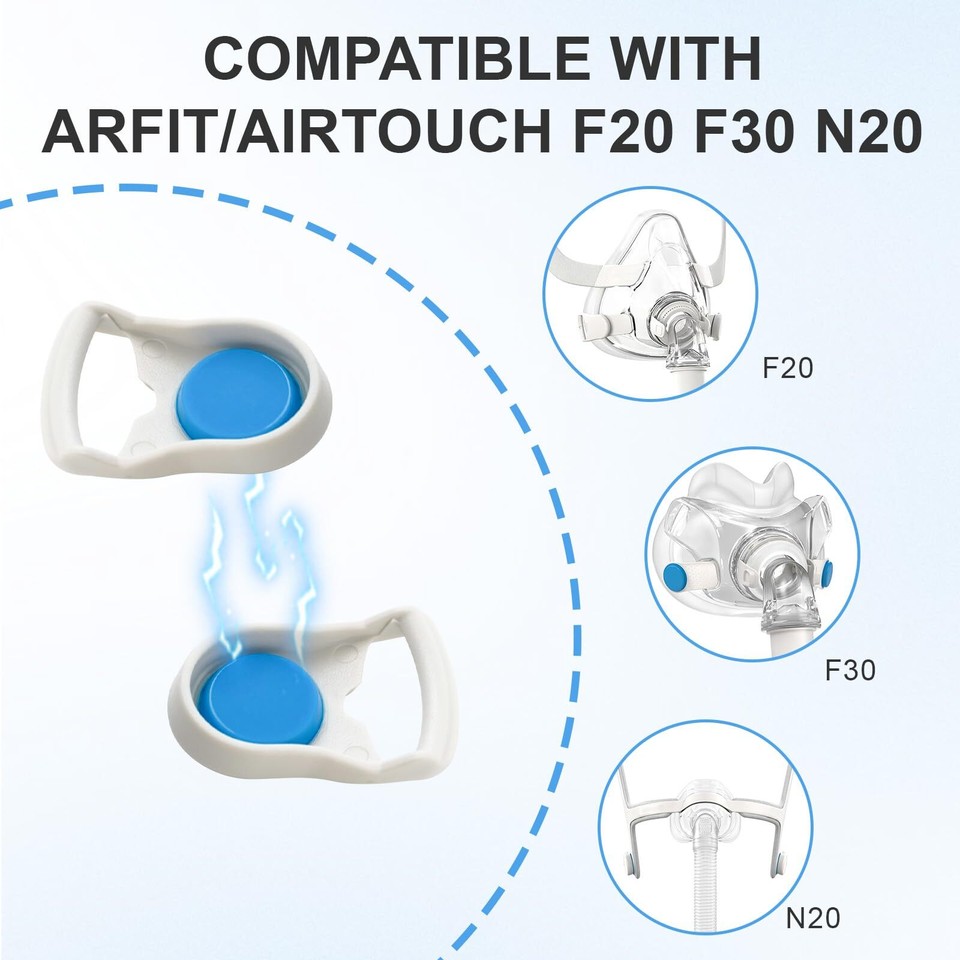 4 Pairs Magnetic Mask Clips for Resmed CPAP - Quick-Disconnect Headgear ...