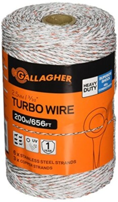 Gallagher G620544 Electric Turbo Wire Fence, 656-Feet, White | eBay