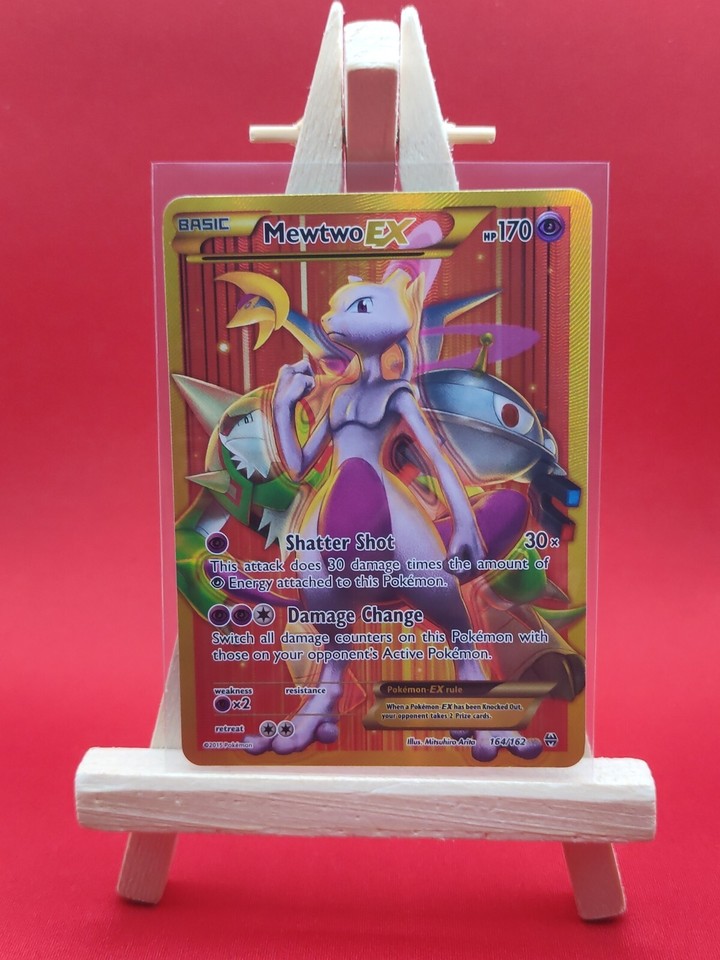 Mewtwo EX 164/162 Breakthrough Full Art Secret Rare Gold Border Pokemon ...