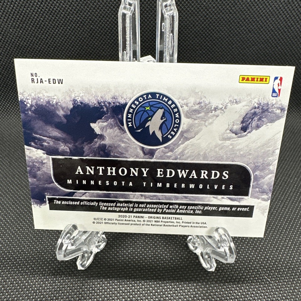 2020-21 Origins Anthony Edwards Red RPA Patch Auto /75 Timberwolves ...