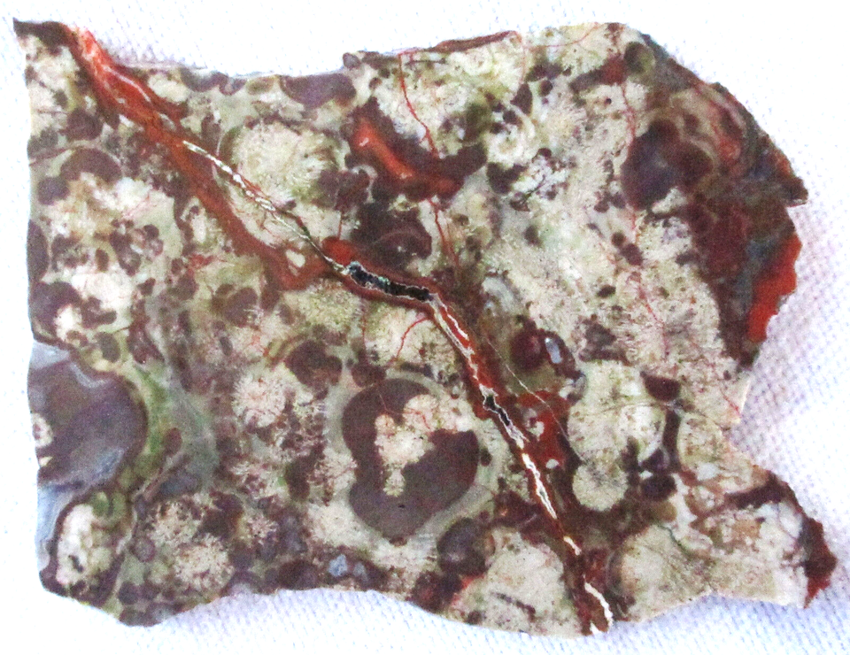 Fire Mountain Rhyolite Slab - Red - Green - White - 100 Grams ...