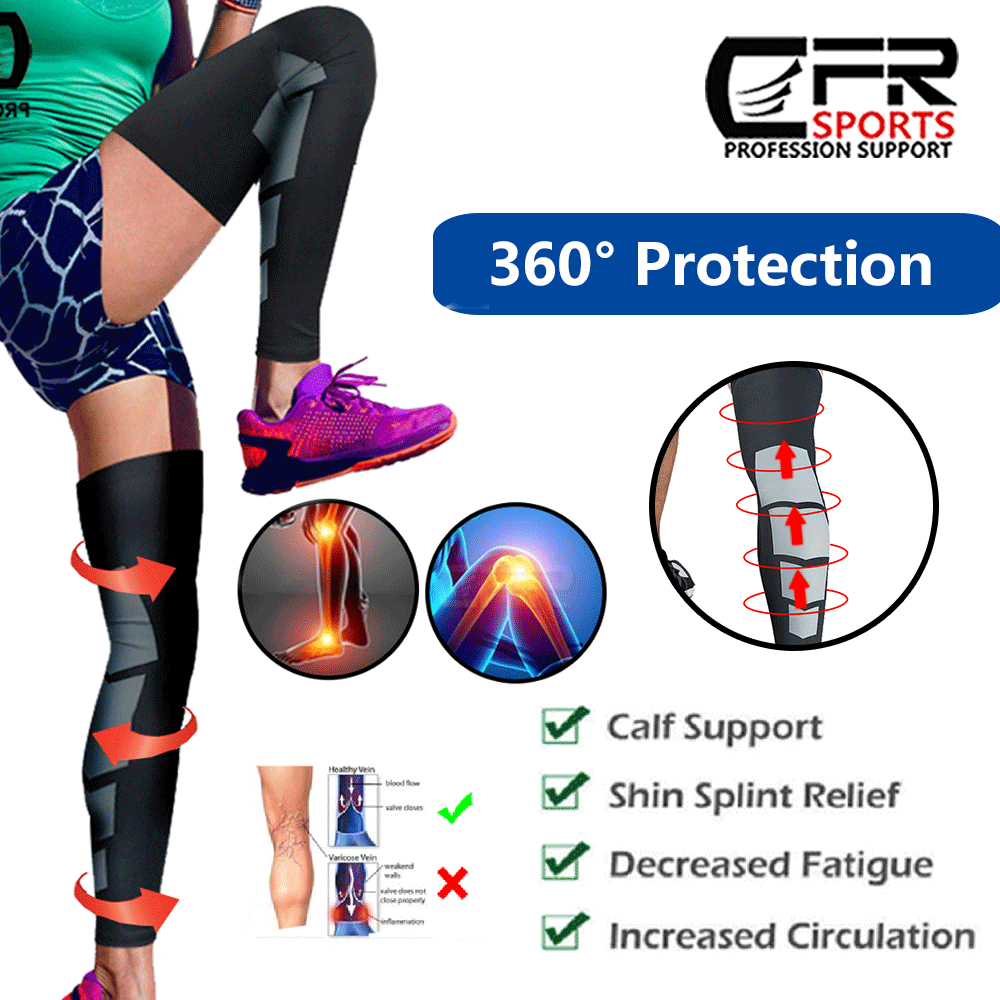 Knee Leg Sleeve Compression Brace Support Sport Pain Arthritis Relief ...